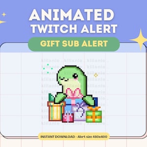 Animated Nessie Big Gift Subs Twitch Alert | Kawaii Pixel Art Apex ...