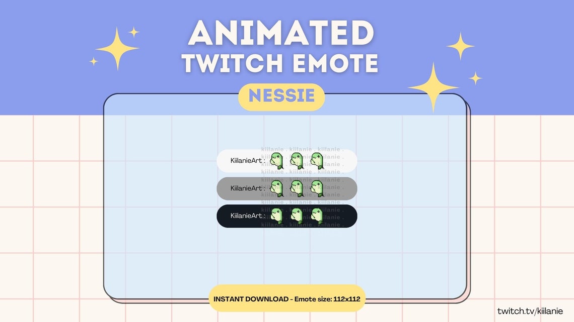 Animated GIF Cute Nessie Bongo Tap Emote | for Twitch Streamers ...