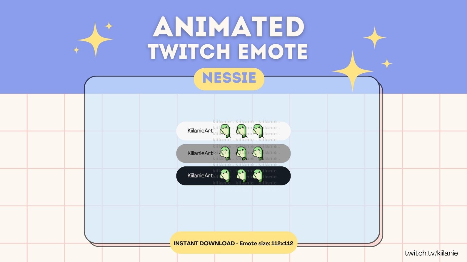 Animated GIF Cute Nessie Bongo Tap Emote | for Twitch Streamers ...