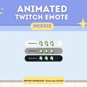 Animated GIF Cute Nessie Bongo Tap Emote | for Twitch Streamers ...