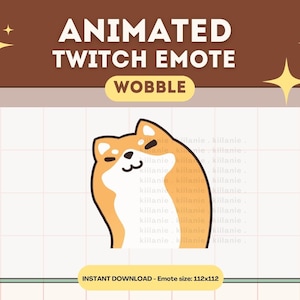 Animated GIF Emote | Wobble Wiggle Dancing Shiba Inu | Kawaii Cute Doge ...