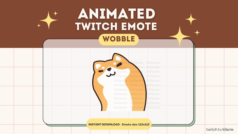 Animated GIF Emote | Wobble Wiggle Dancing Shiba Inu | Kawaii Cute Doge Emote for Twitch Discord ...