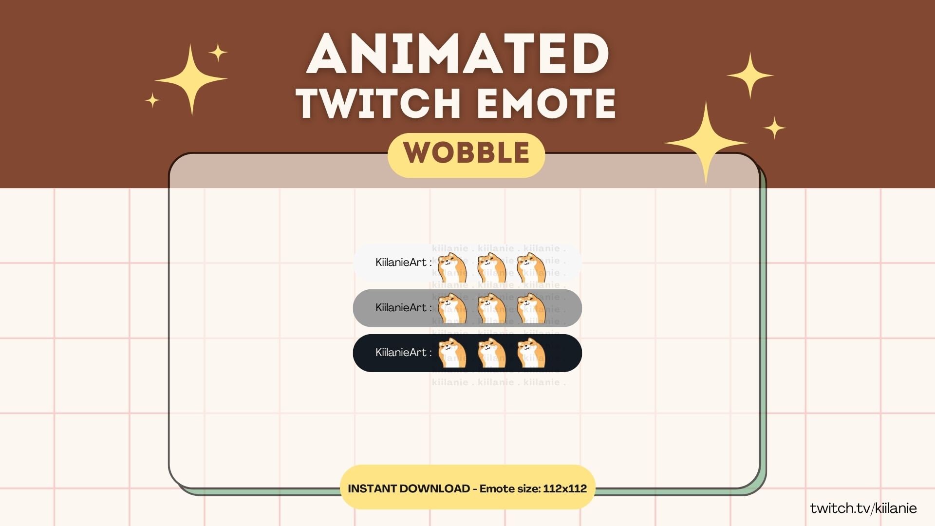 Animated GIF Emote | Wobble Wiggle Dancing Shiba Inu | Kawaii Cute Doge ...