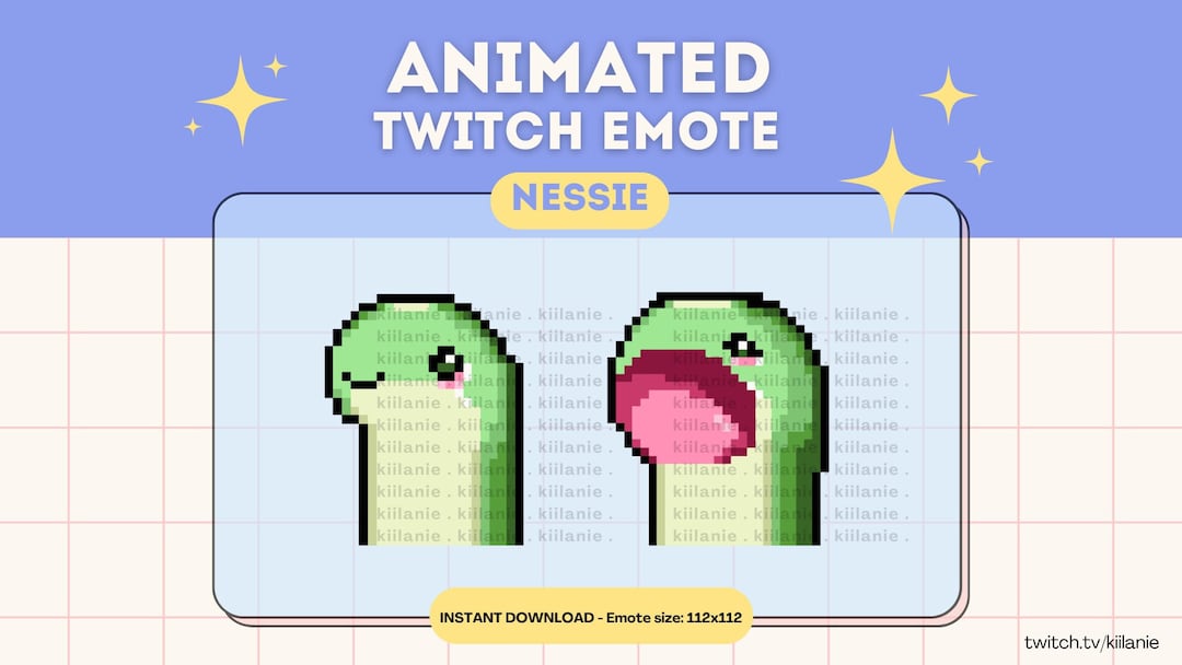 Animated GIF Cute Nessie Pop Emote | for Twitch Streamers, Discord ...
