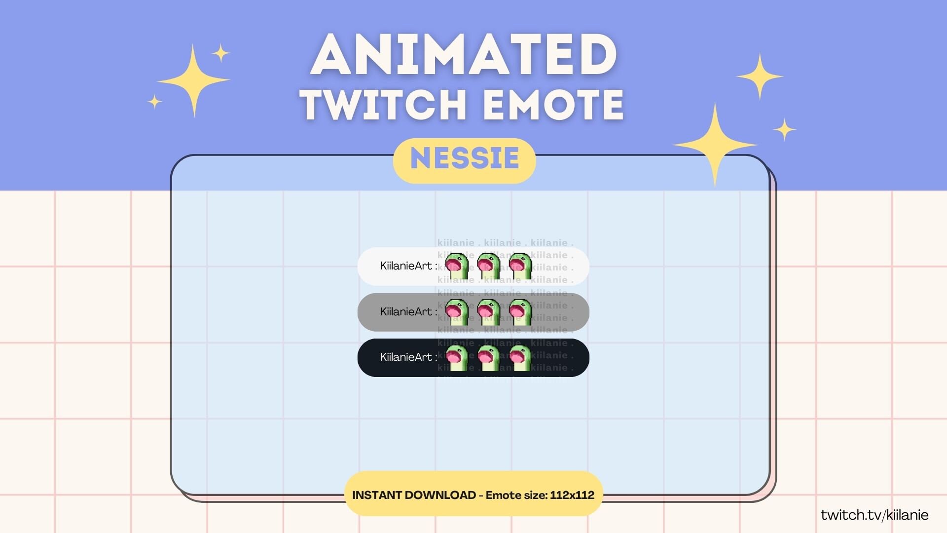 Animated GIF Cute Nessie Pop Emote | for Twitch Streamers, Discord ...