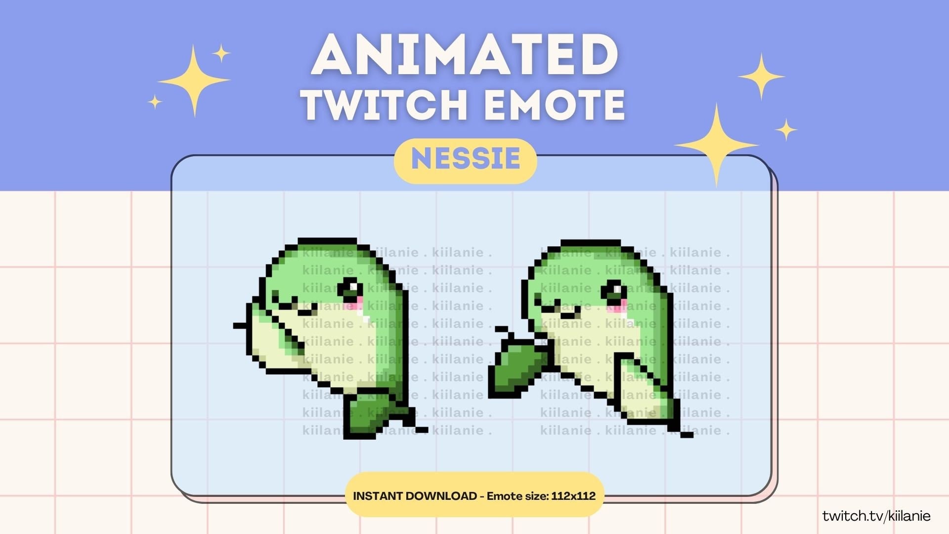 Animated GIF Cute Nessie Bongo Tap Emote | for Twitch Streamers ...