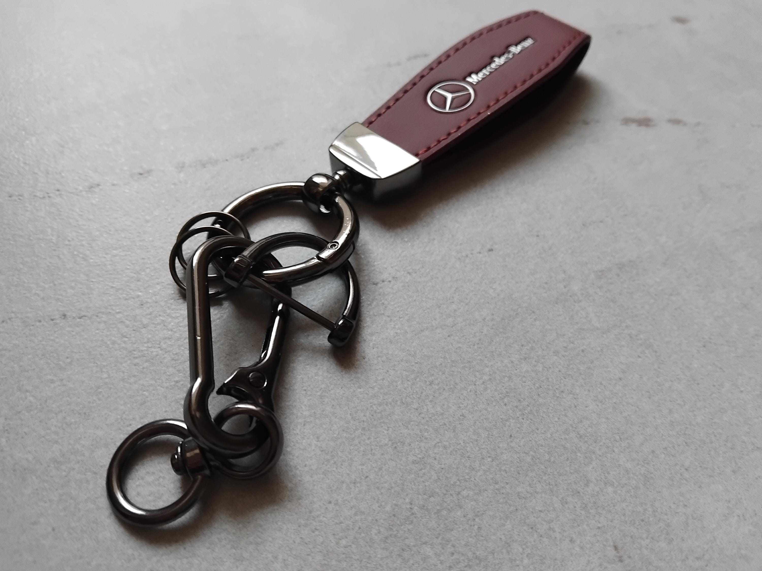 Mercedes Leather Keychain, Mercedes Logo - Etsy