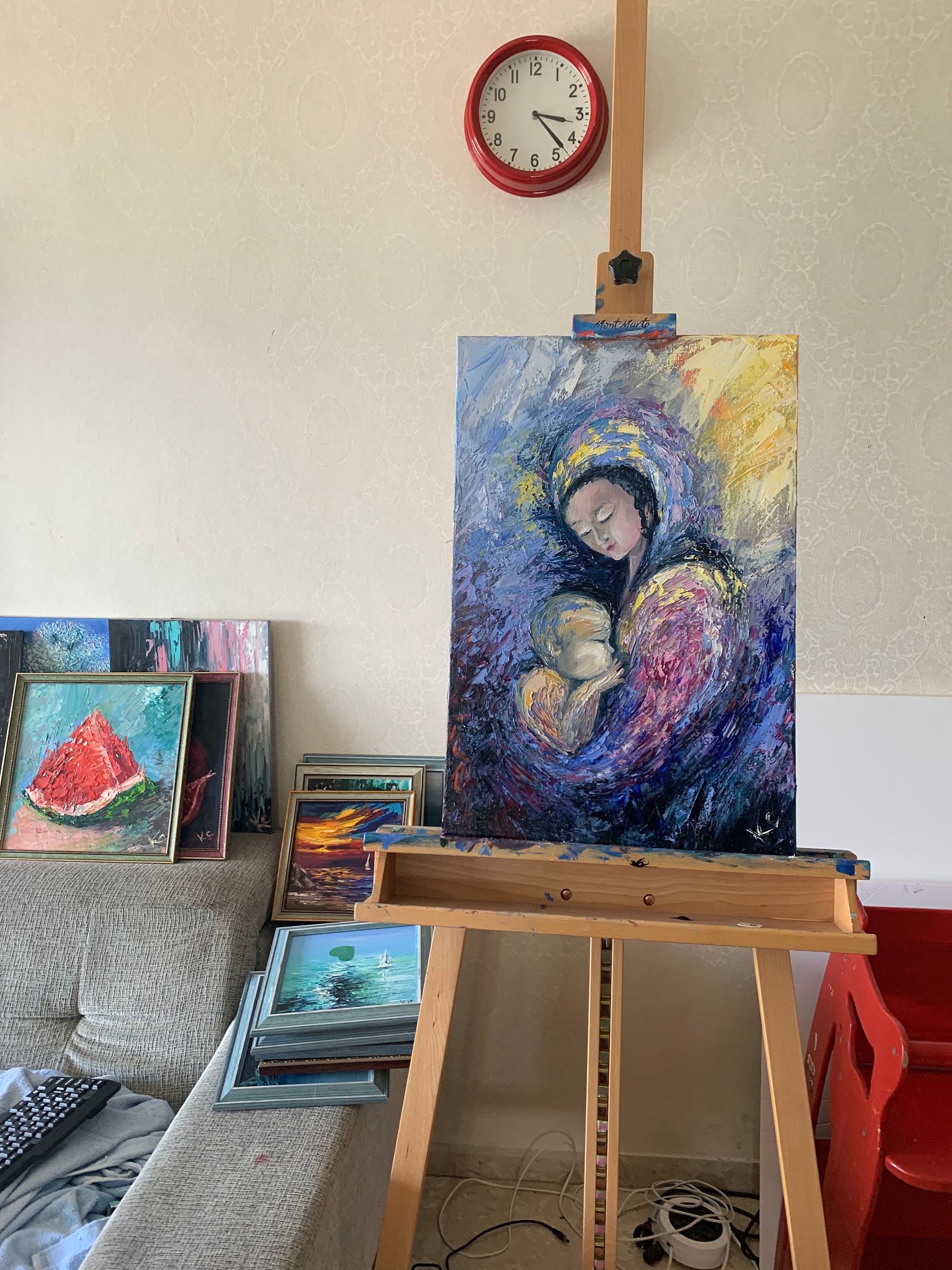 Mother and Baby Oil Painting on Canvas Original Mother With - Etsy