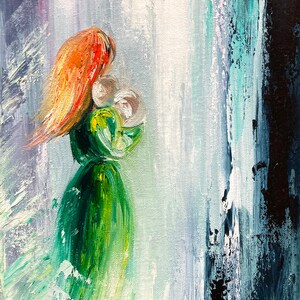 Mother and Baby Oil Painting Original, Red Head Mother Newborn ...