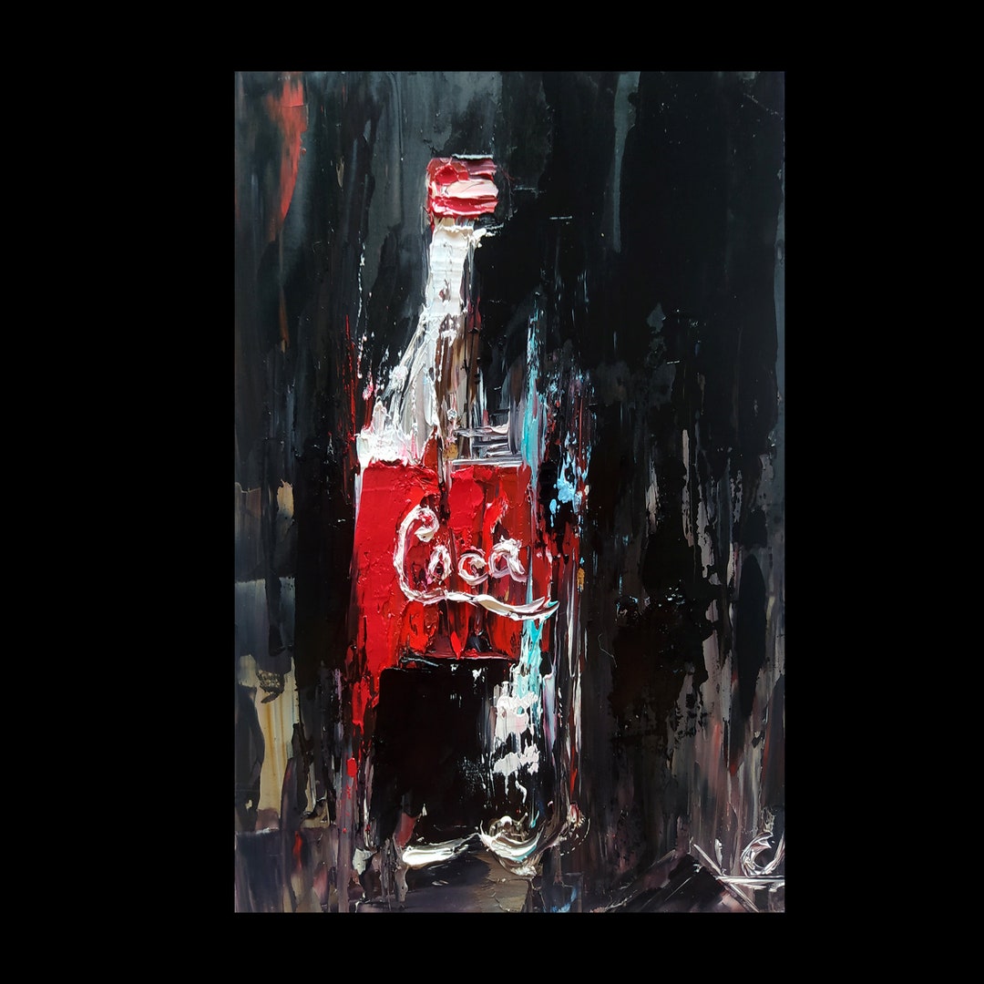 Coca-cola Bottle Painting, Contemporary Pop Art "coca-cola, Kitchen ...
