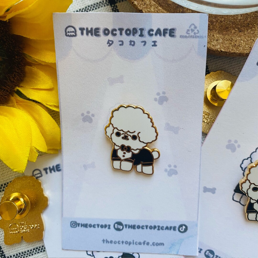 Toy Poodle Hard Enamel Pins & Stickers - Etsy