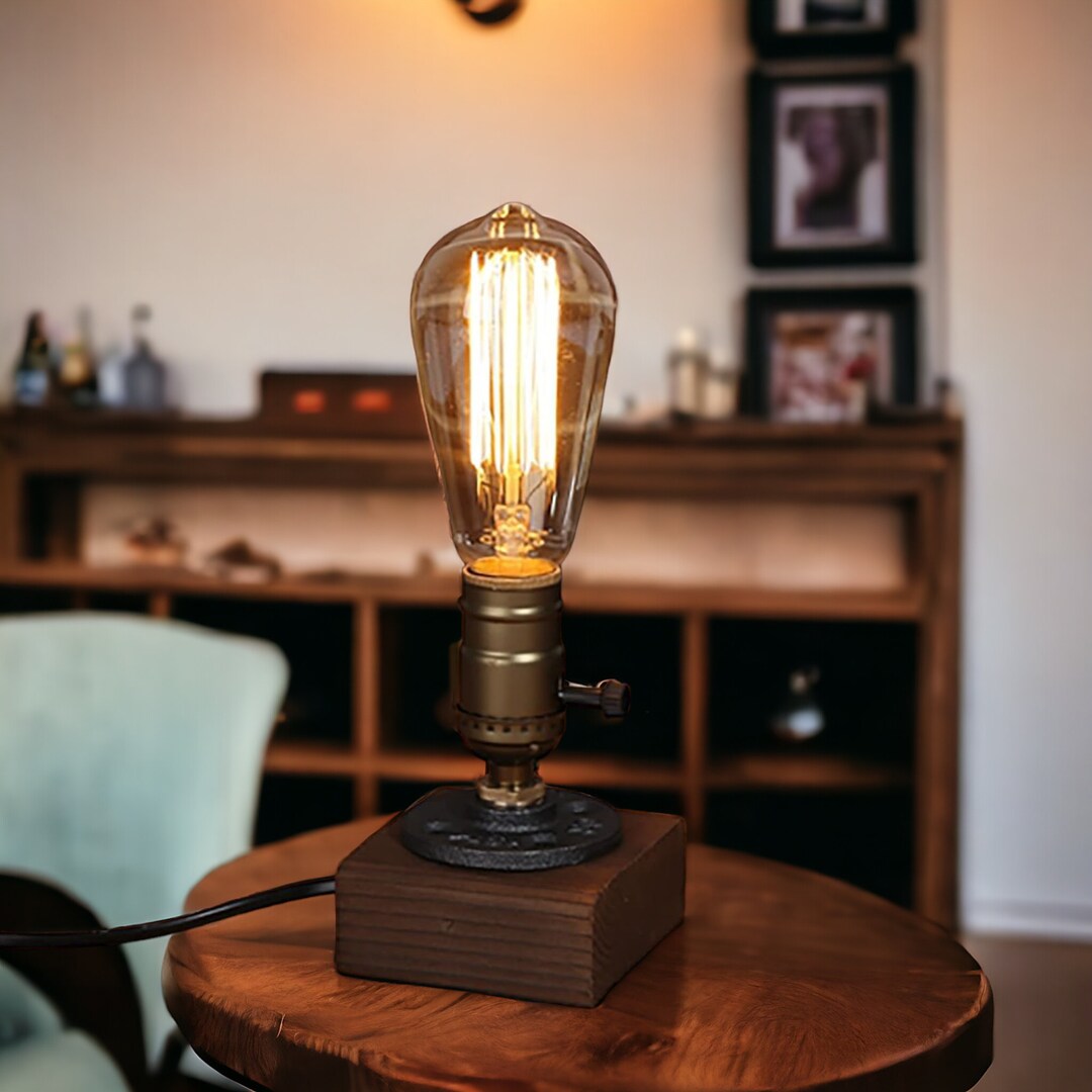Table Lampsteampunk Water Pipe Desk Lamp Base With Switch and UK Plug ...