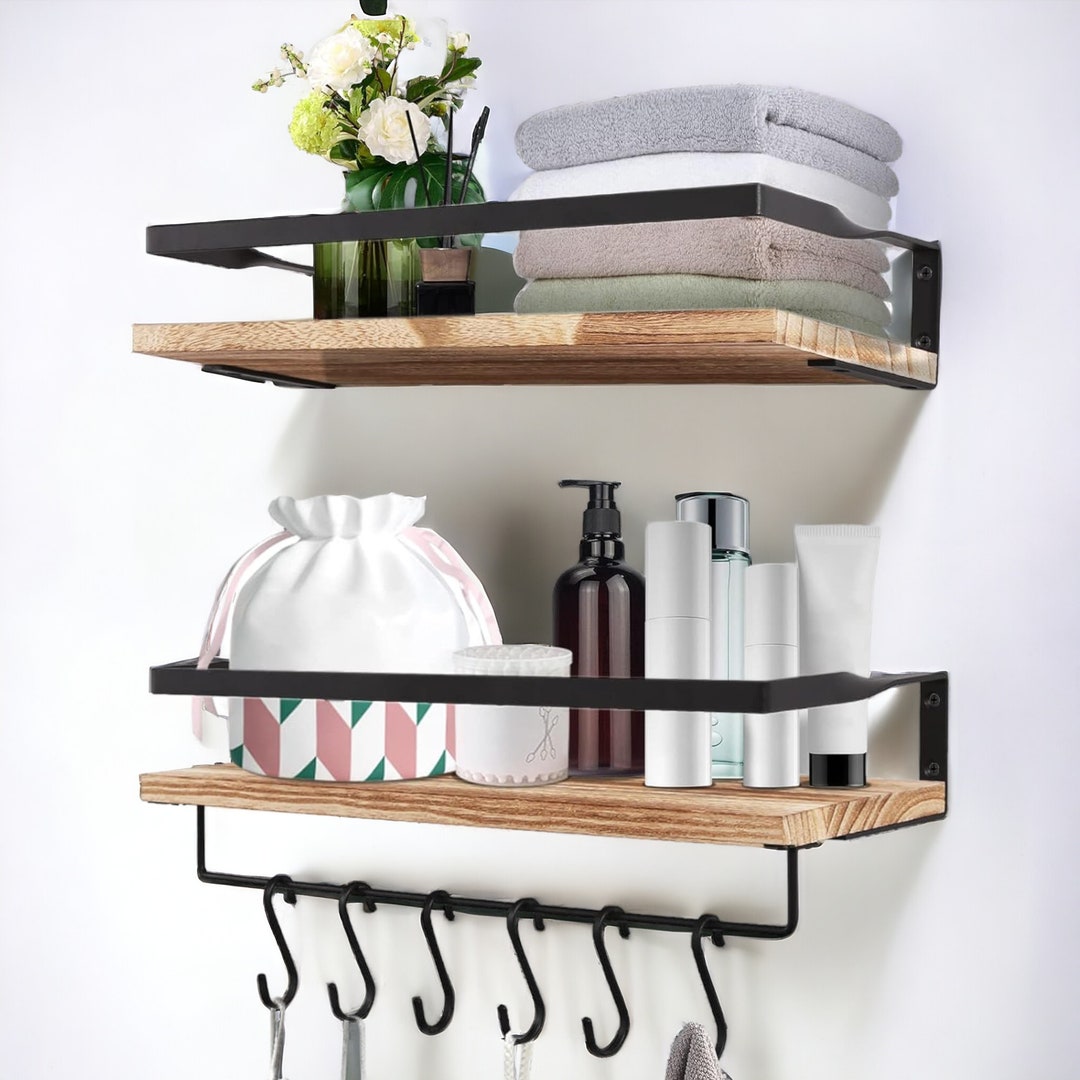 Floating Shelves Wall-mounted Shelf, Light Brown Solid Shelf, Wooden ...