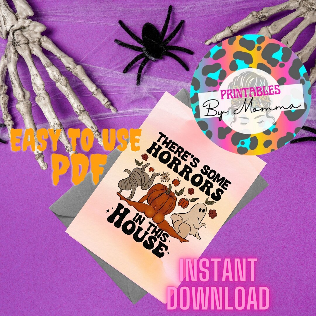 Halloween Exotic Dance Printable PDF Card Spooky Characters - Etsy