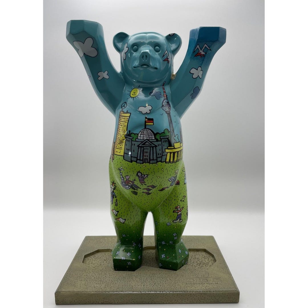 Buddy Bär Berlin Blue Landmark Bear 2005 9" With Base - Etsy
