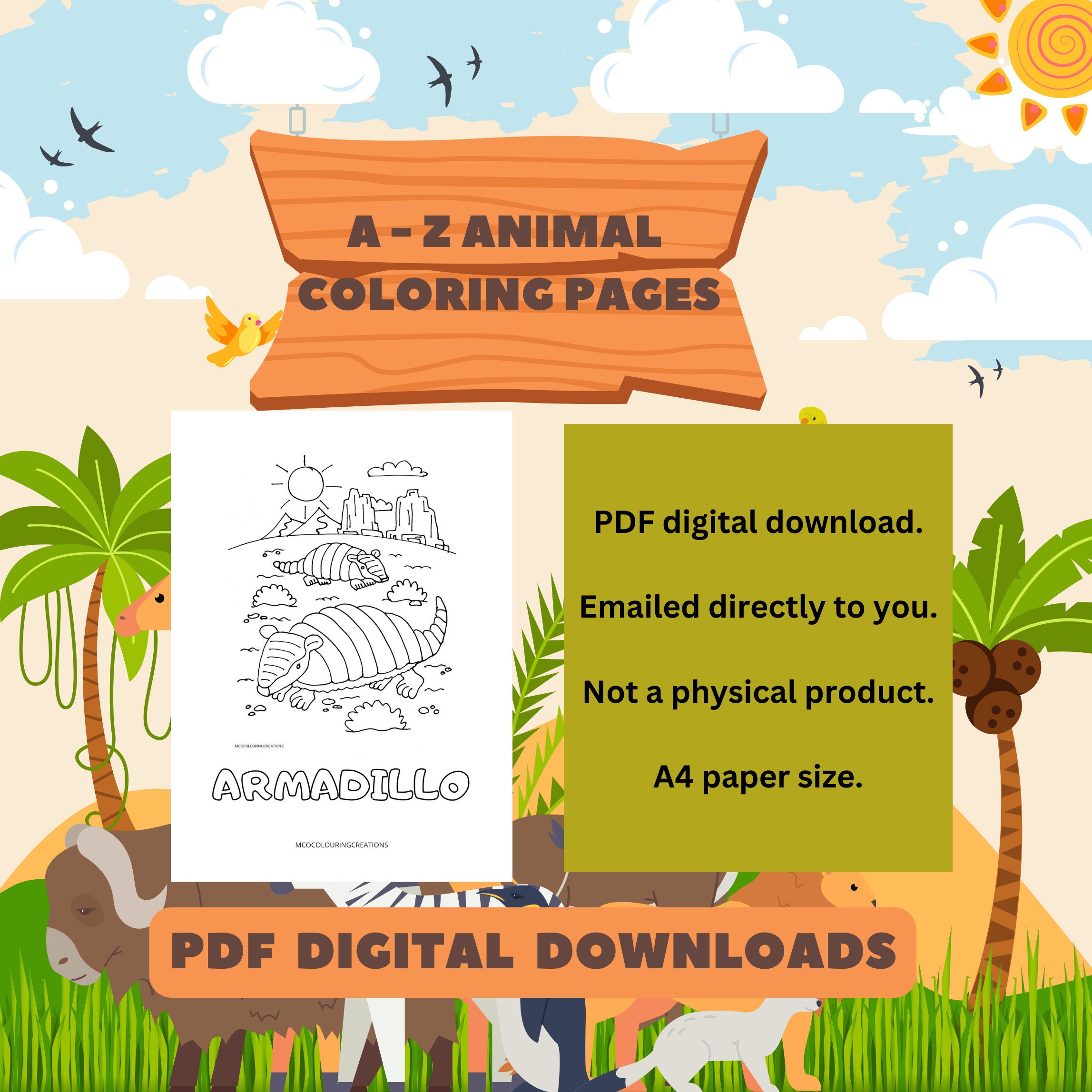 Alphabet Animal Coloring Pages. Family Fun Activity That Educates ...