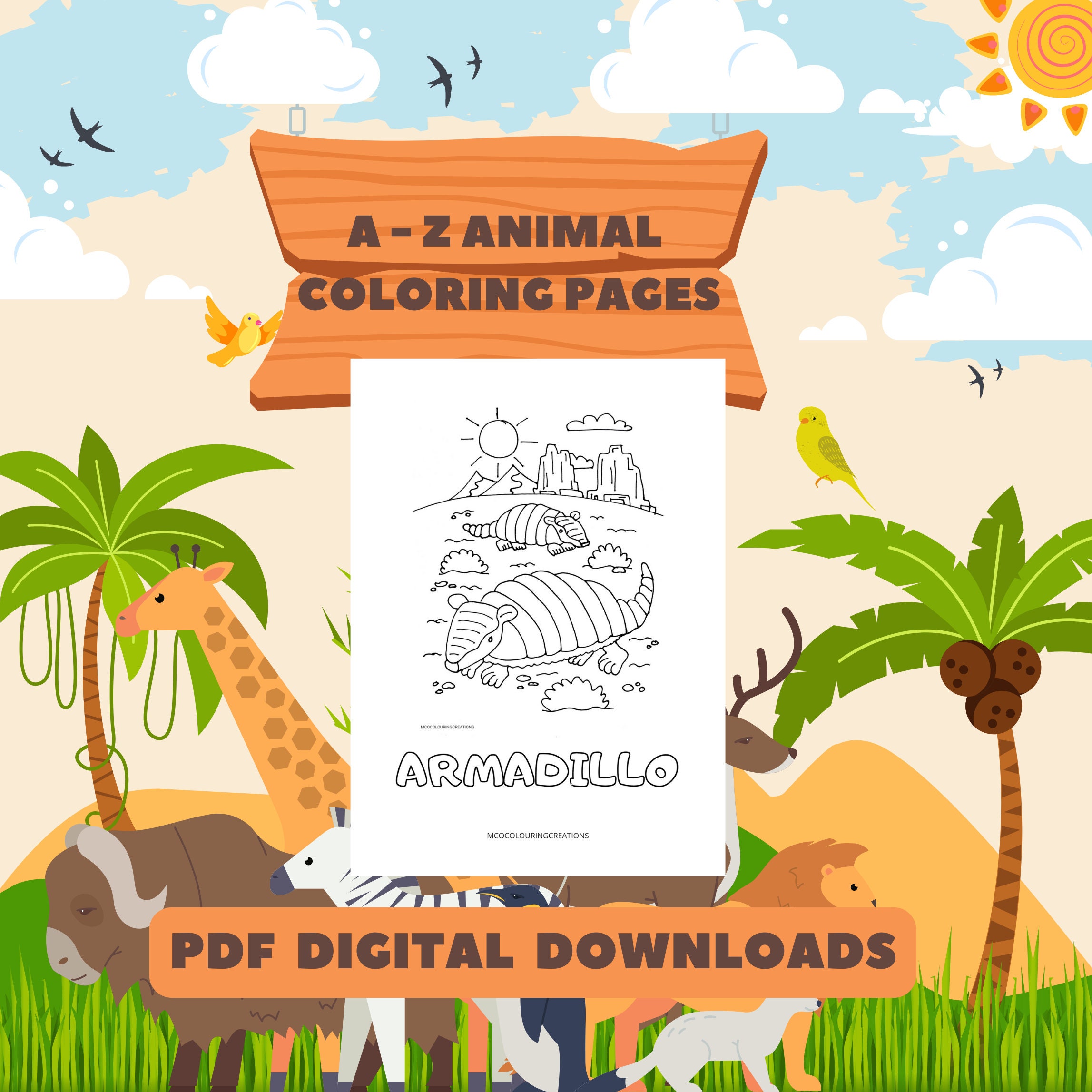 Alphabet Animal Coloring Pages. Family Fun Activity That Educates ...