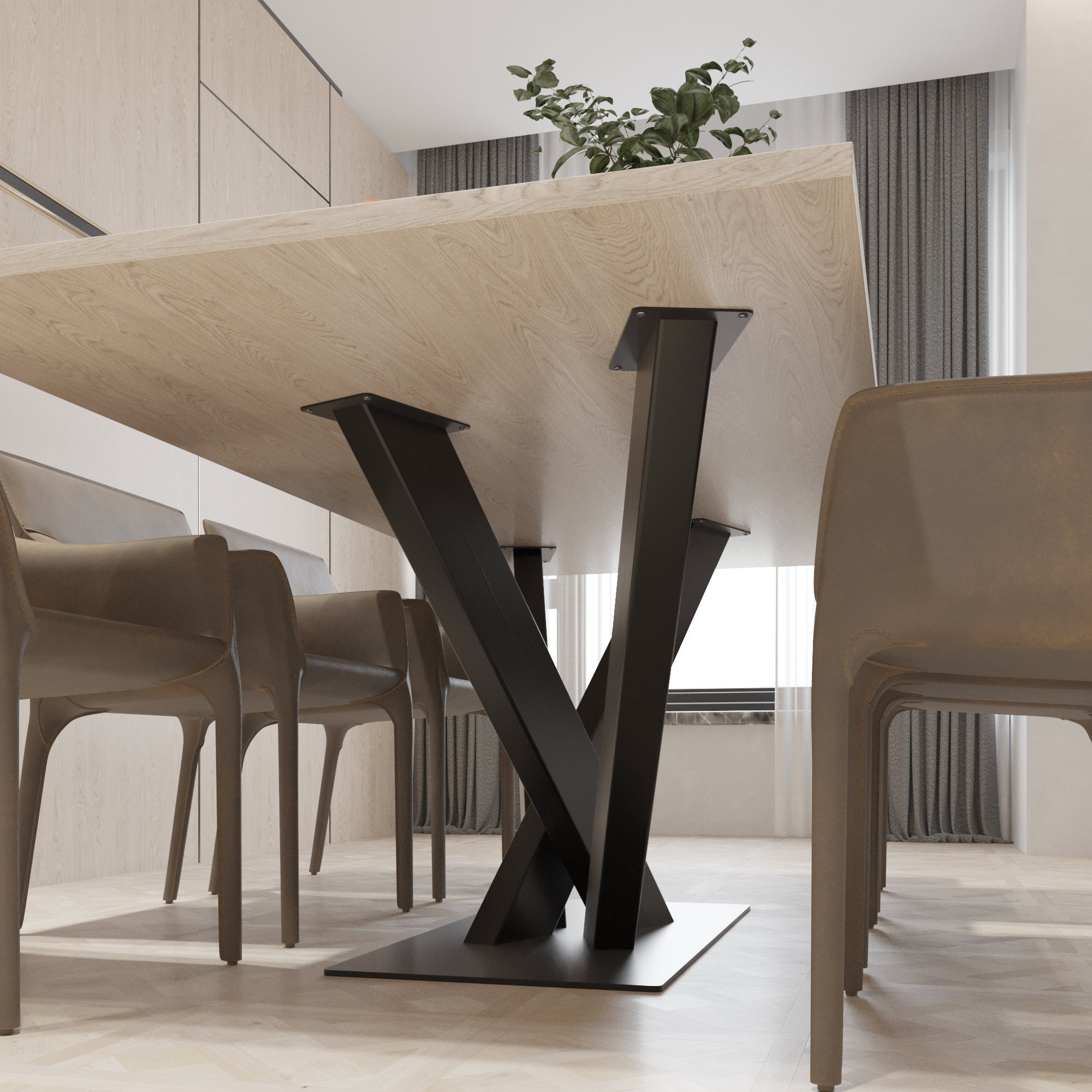 Metal Central Spider Table Legs for Wood Top, 120x60mm Steel Table Legs ...