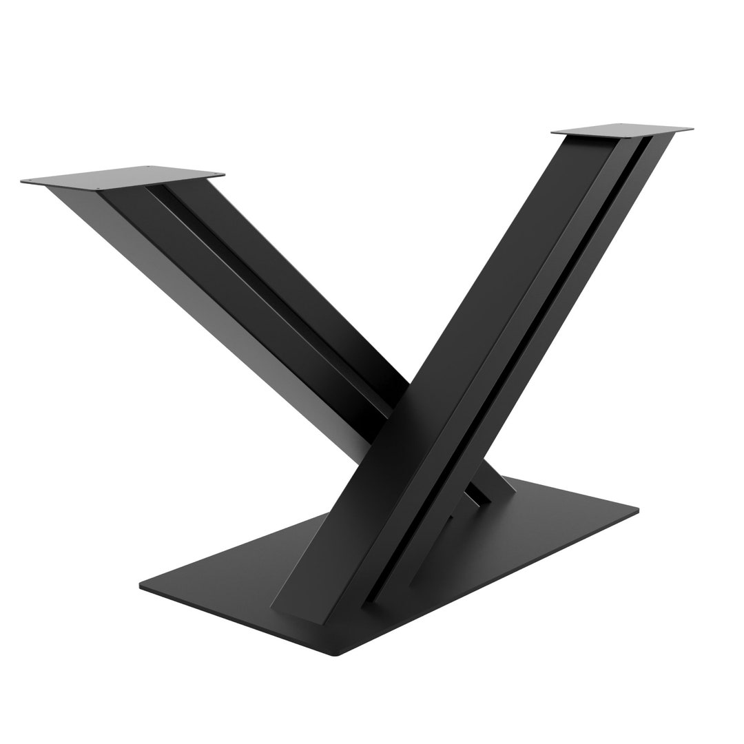 Metal Central X-frame Table Legs for Wood Top, 120x60mm Steel Table ...