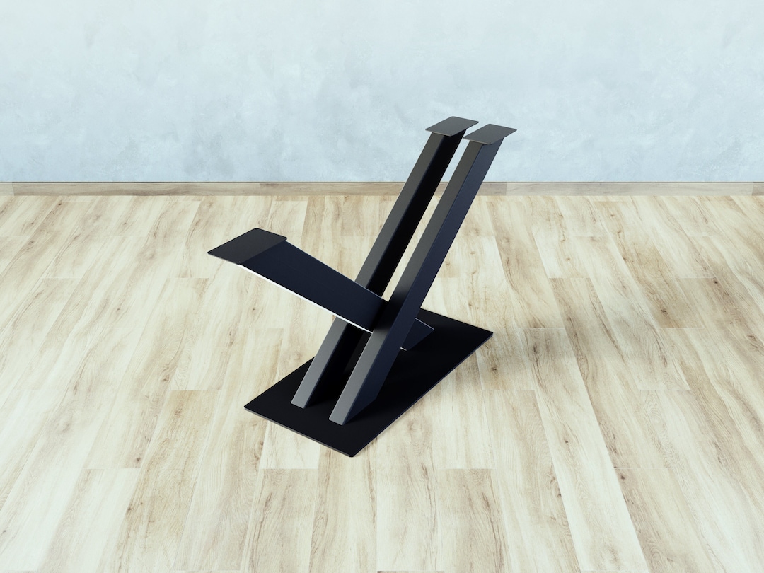 Metal Central X-frame Table Legs for Wood Top, 120x60mm Steel Table ...