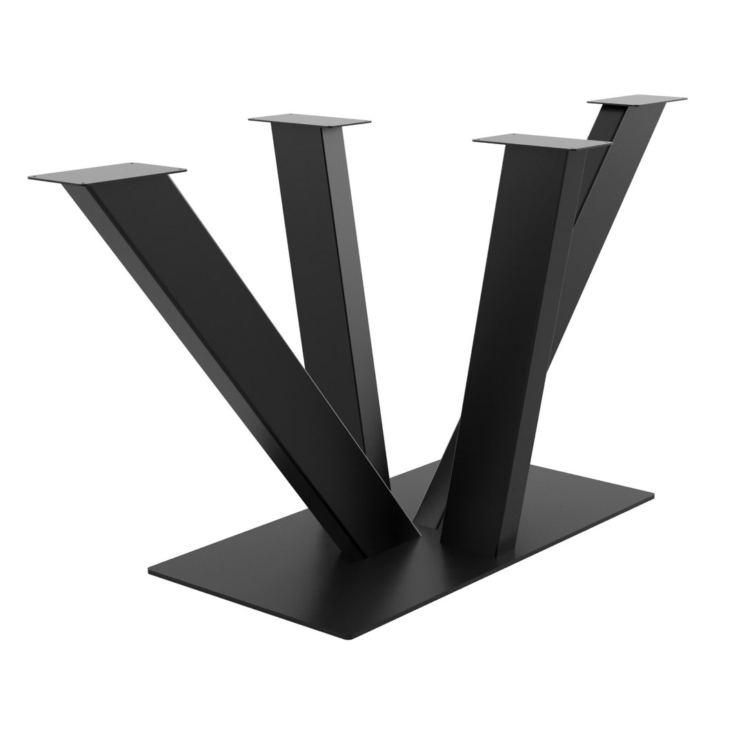 Metal Central X-frame Table Legs for Wood Top, 120x60mm Steel Table ...