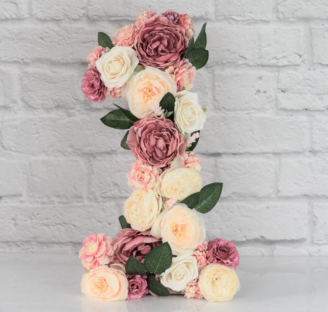 Flower Number 1 for Birthday Number With Flowers Made of Silk Wedding ...
