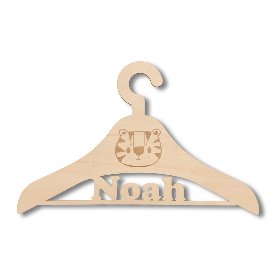 Wooden Coat Hanger With Name and Animal Motif for Children and Babies ...