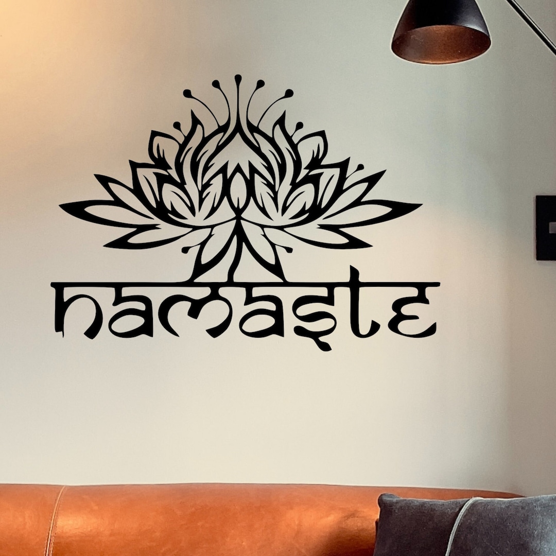 Wooden Wall Picture Namaste With Lotus Wooden Sign for Sticking on ...