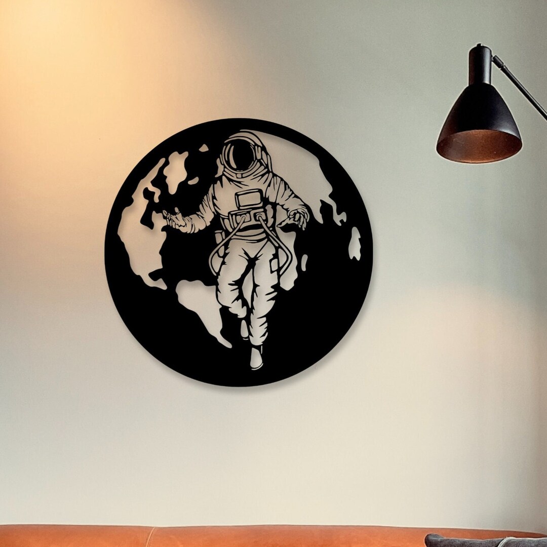 Wooden Wall Picture Astronaut Spaceman Wooden Sign to Stick on ...