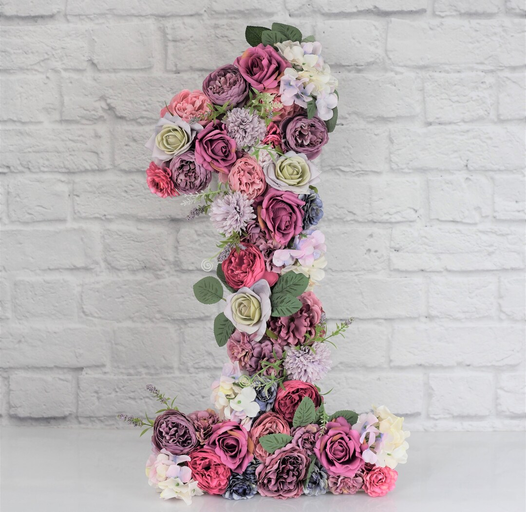 Flower Number Floral Letter Birthday Number 18 Wedding Babyshower ...