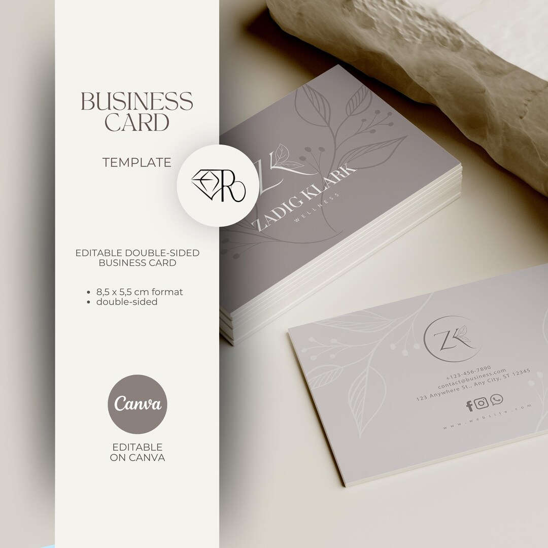 Custom Wellness Business Card, Modern Wellness Thank You Card Wellness ...