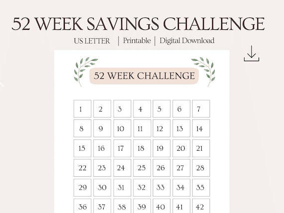 52 Week Challenge Printable