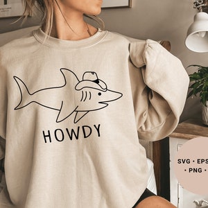 Cowboy Shark Svg, Shark Svg, Howdy Svg, Howdy Shark Svg, Cowboy Hat Svg ...