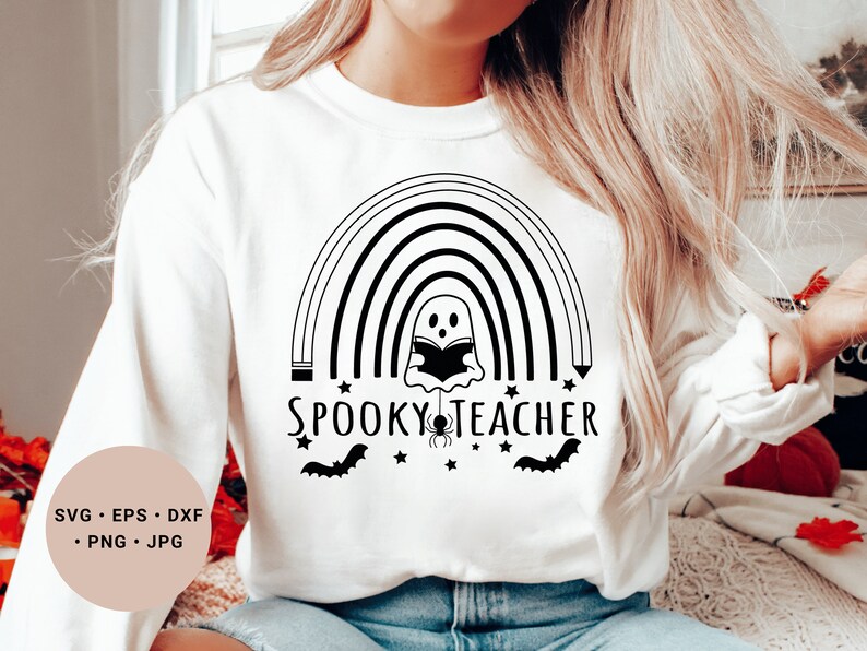 Ghost Teacher Svg, Teacher Halloween Svg, Spooky Teacher Svg, Ghost ...