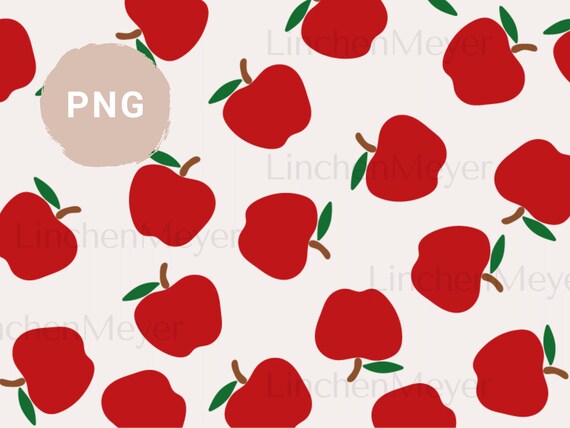 Apple Png Apple Pattern Png Apple Png Teacher Apple Png - Etsy