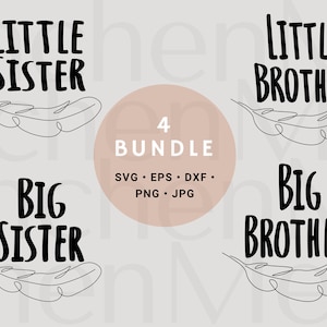Big Little Sister Brother Bundle Svg, Big Sister Svg, Little Sister Svg ...