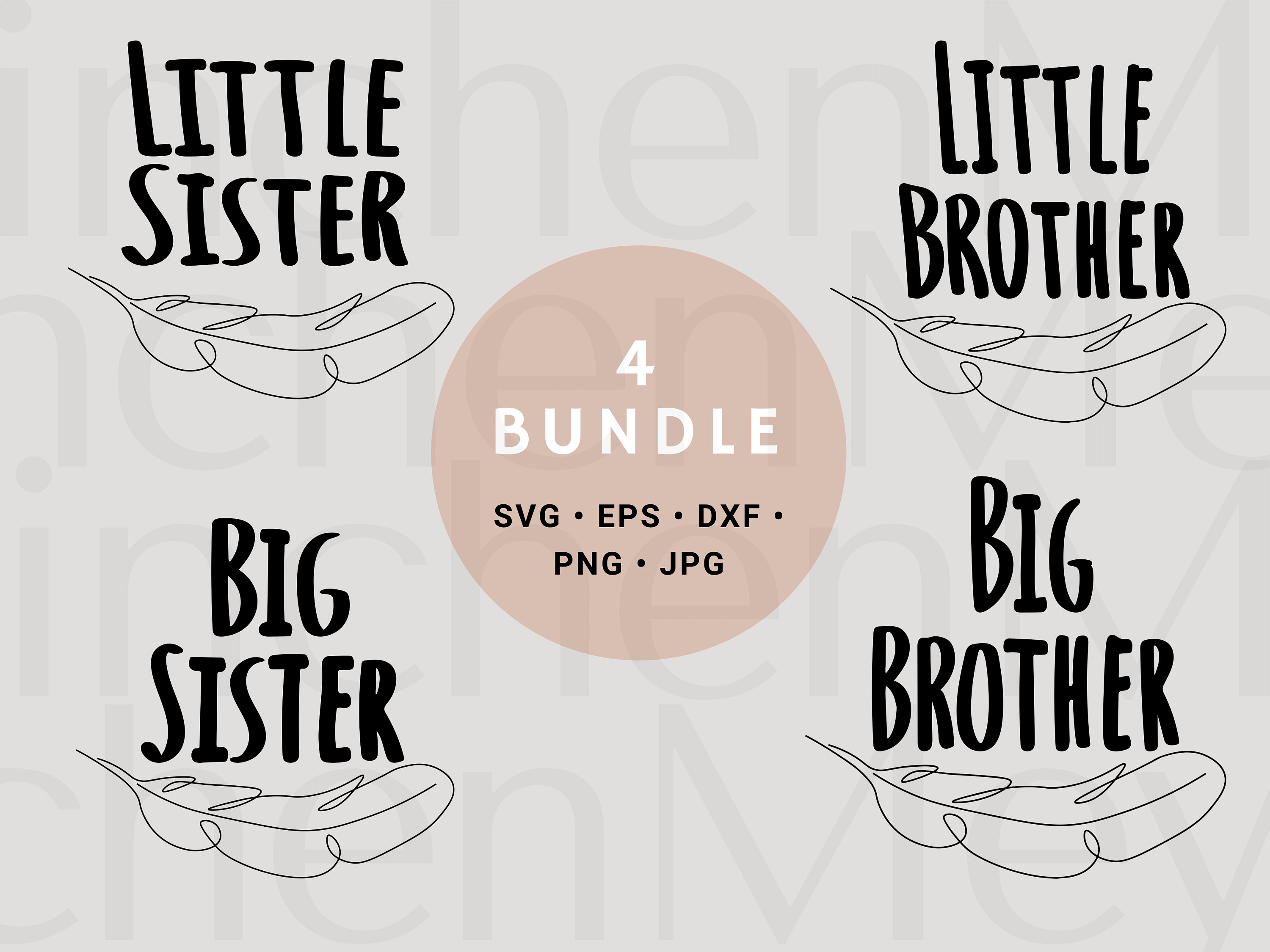 Big Little Sister Brother Bundle Svg Big Sister Svg Little | Etsy