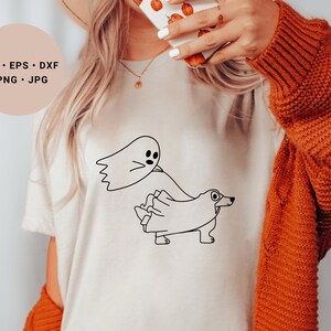 Ghost walking Dog Svg, Ghost Dog, Halloween Dog, Dog Lover Svg ...