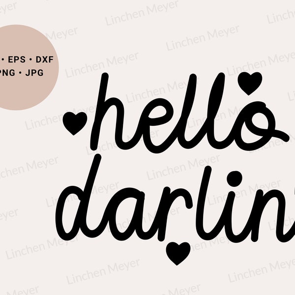 Hello Darling Svg - Etsy