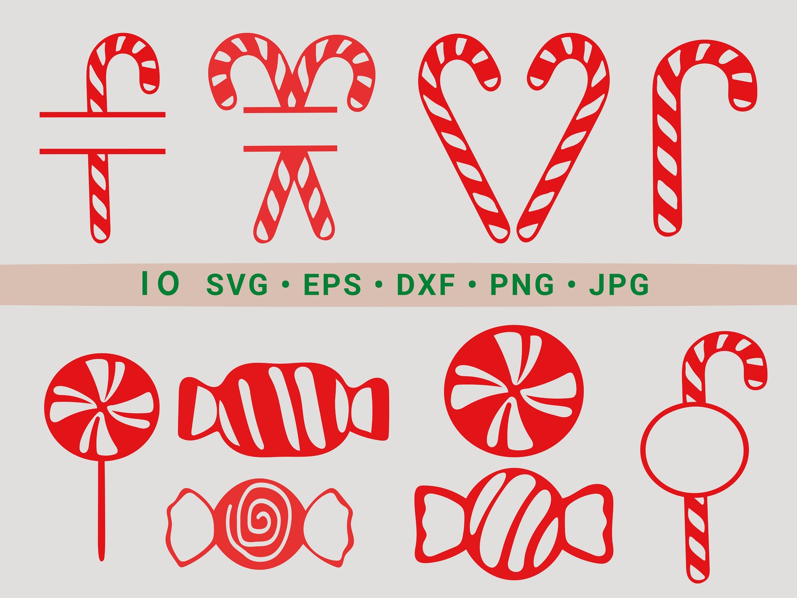 Candy Cane Svg, Peppermint Candy Svg, Candy Cane Christmas Svg Bundle ...