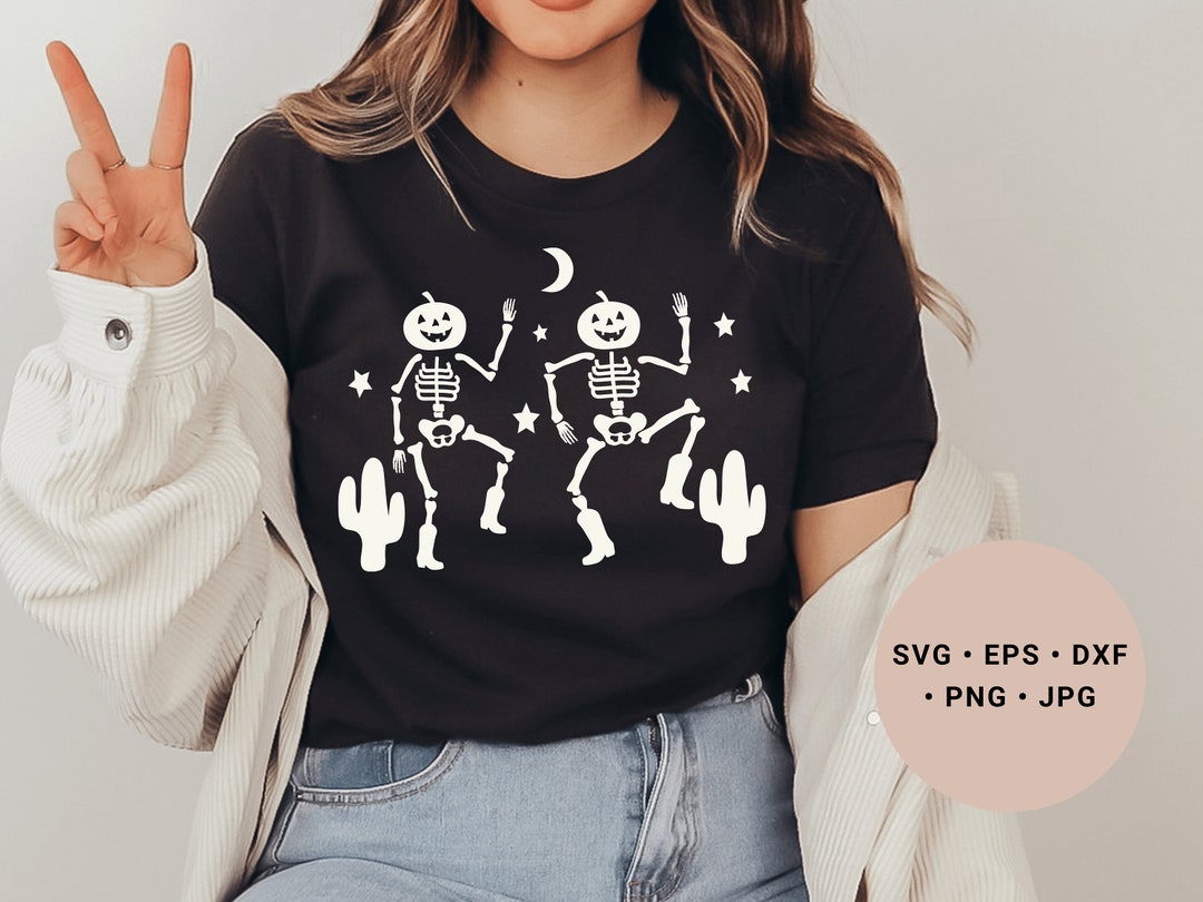 Dancing Pumpkin Skeleton Svg, Dancing Skeletons Svg, Dancing Skeleton ...
