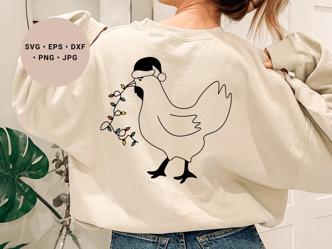Christmas Chicken Svg, Christmas Light Svg, Farm Animal Svg, Chicken ...