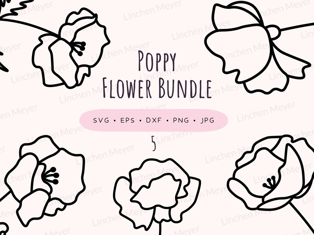 Poppy Svg, Birth Month Flower Svg, Birthday Flower Svg, Wildflower Svg ...