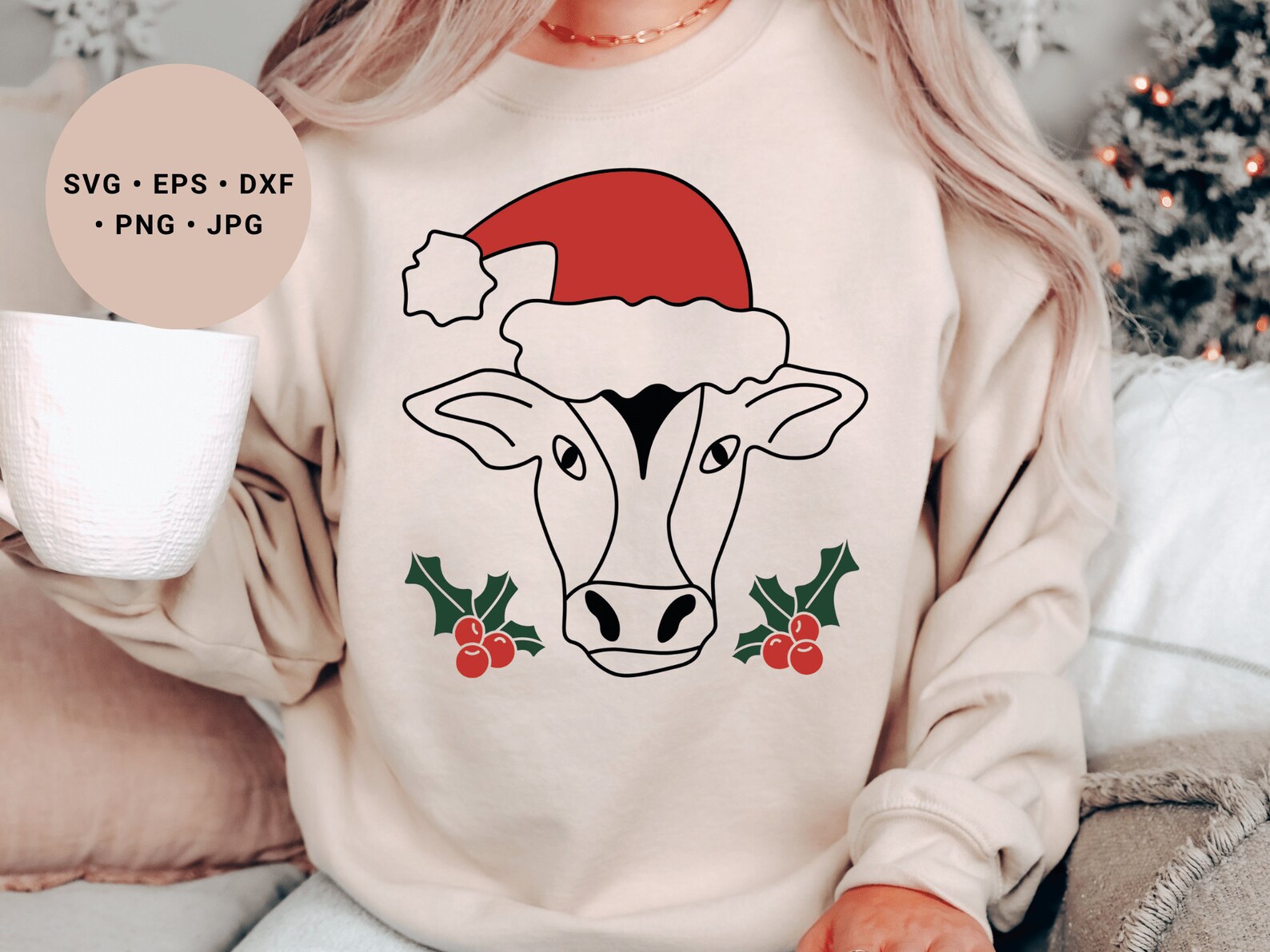 Christmas Cow Svg Mooey Christmas Svg Cow Svg Cowboy - Etsy