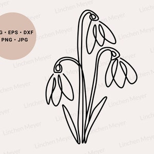 Snowdrops Svg, Snowdrop Flower Svg, Birth Flower Svg, January Birthday ...