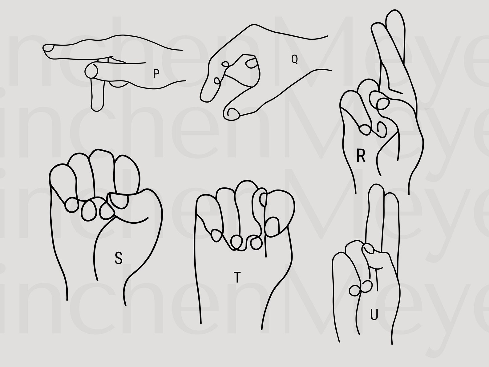 American Sign Language Hand Sign Language Svg Asl Alphabet - Etsy