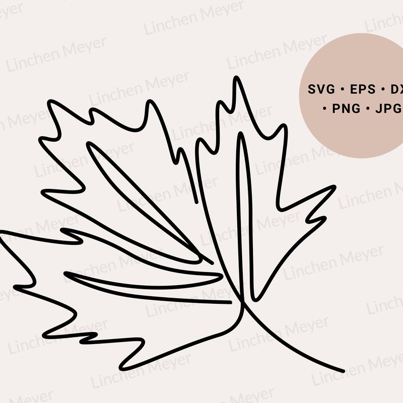 Maple Leaf Line Art - Etsy