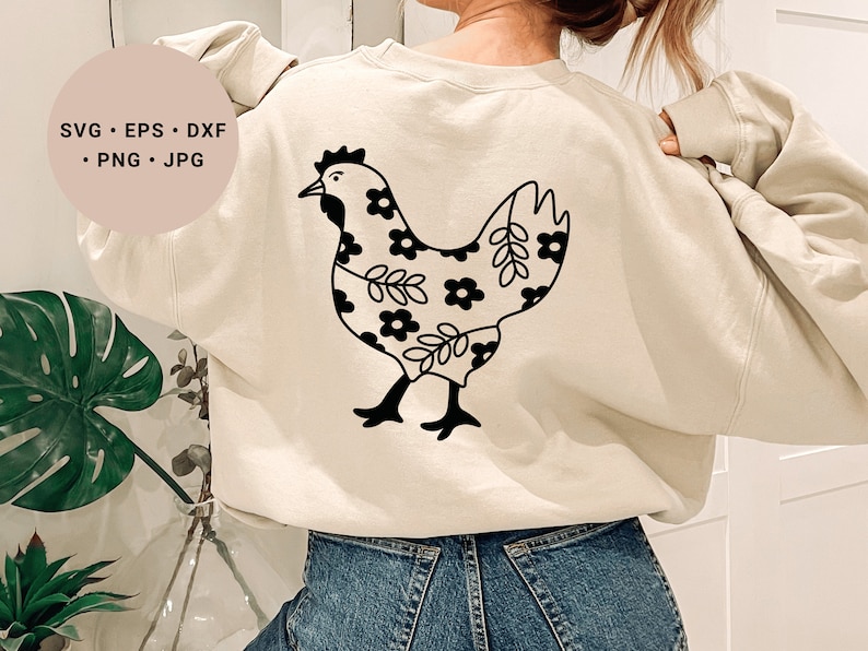 Flower Chicken Svg, Floral Chicken Svg, Chicken Svg, Western Svg, Farm ...