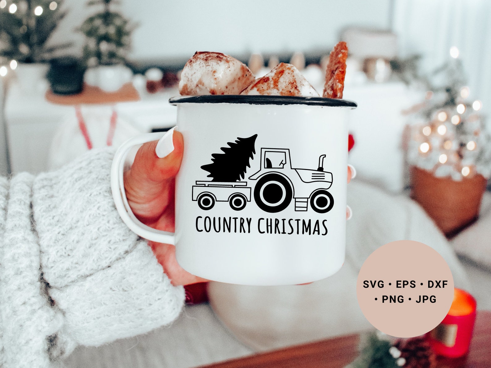 Country Christmas Svg, Tractor Svg, Christmas Truck Svg, Farmhouse ...