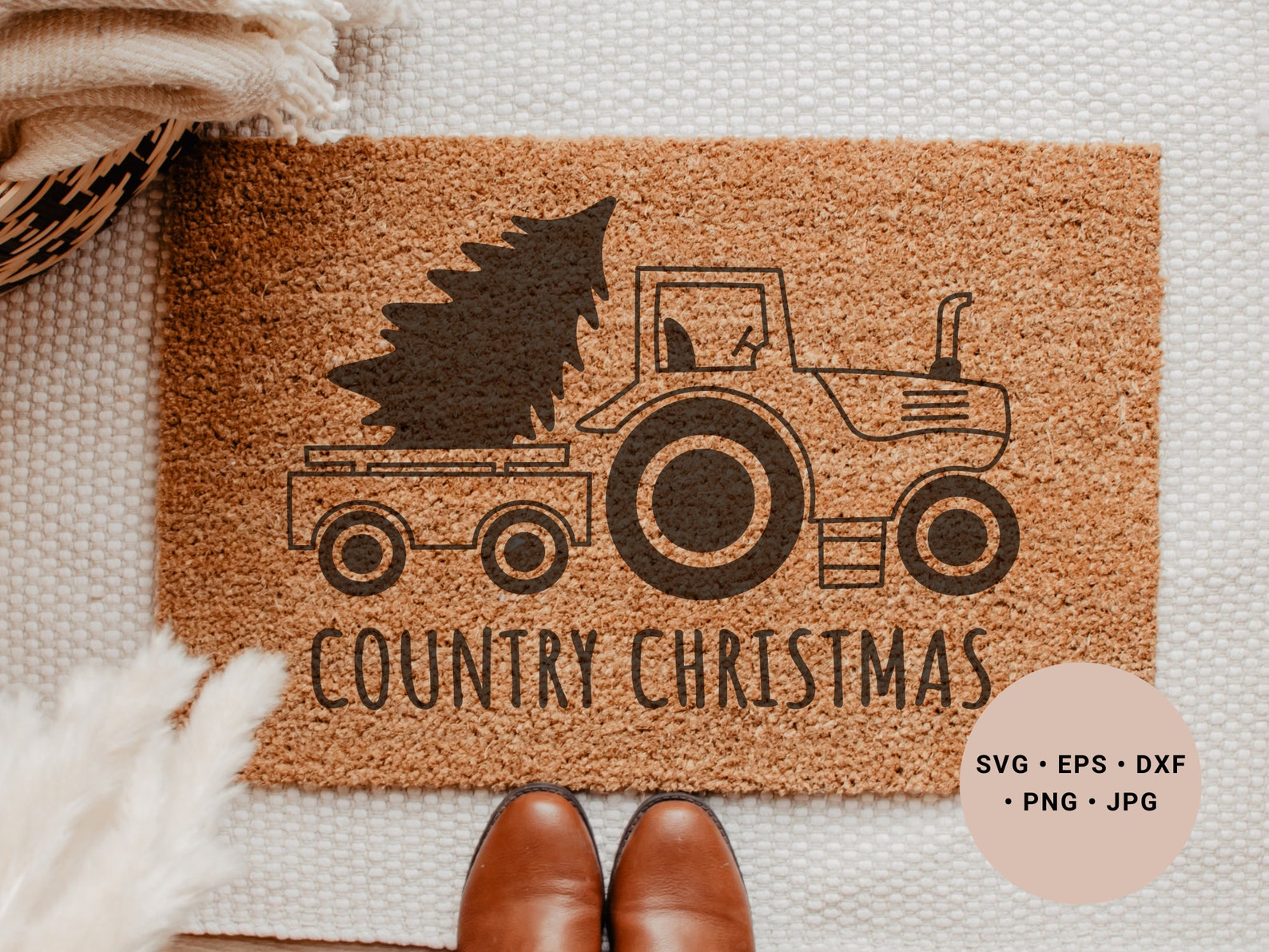 Country Christmas Svg, Tractor Svg, Christmas Truck Svg, Farmhouse ...
